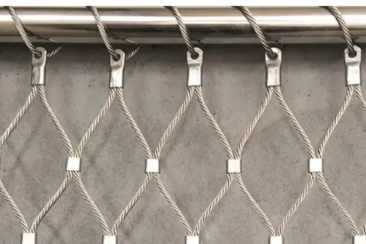 Flexible Metal Mesh Panels Stainless Steel 316 Rope Net Fence With 2 ...